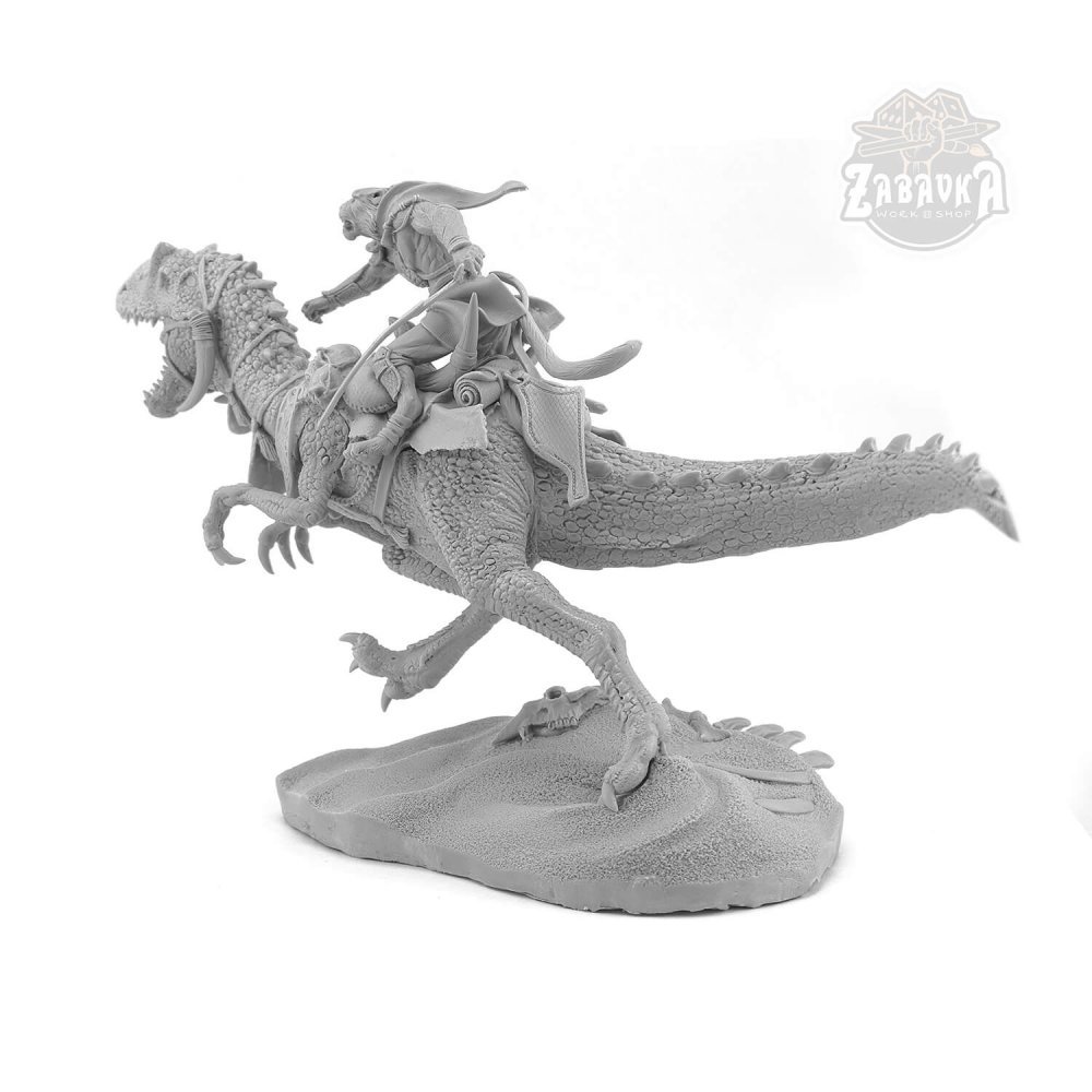 Raptor rider - 54mm miniature for painting, Tabletop games and collectors